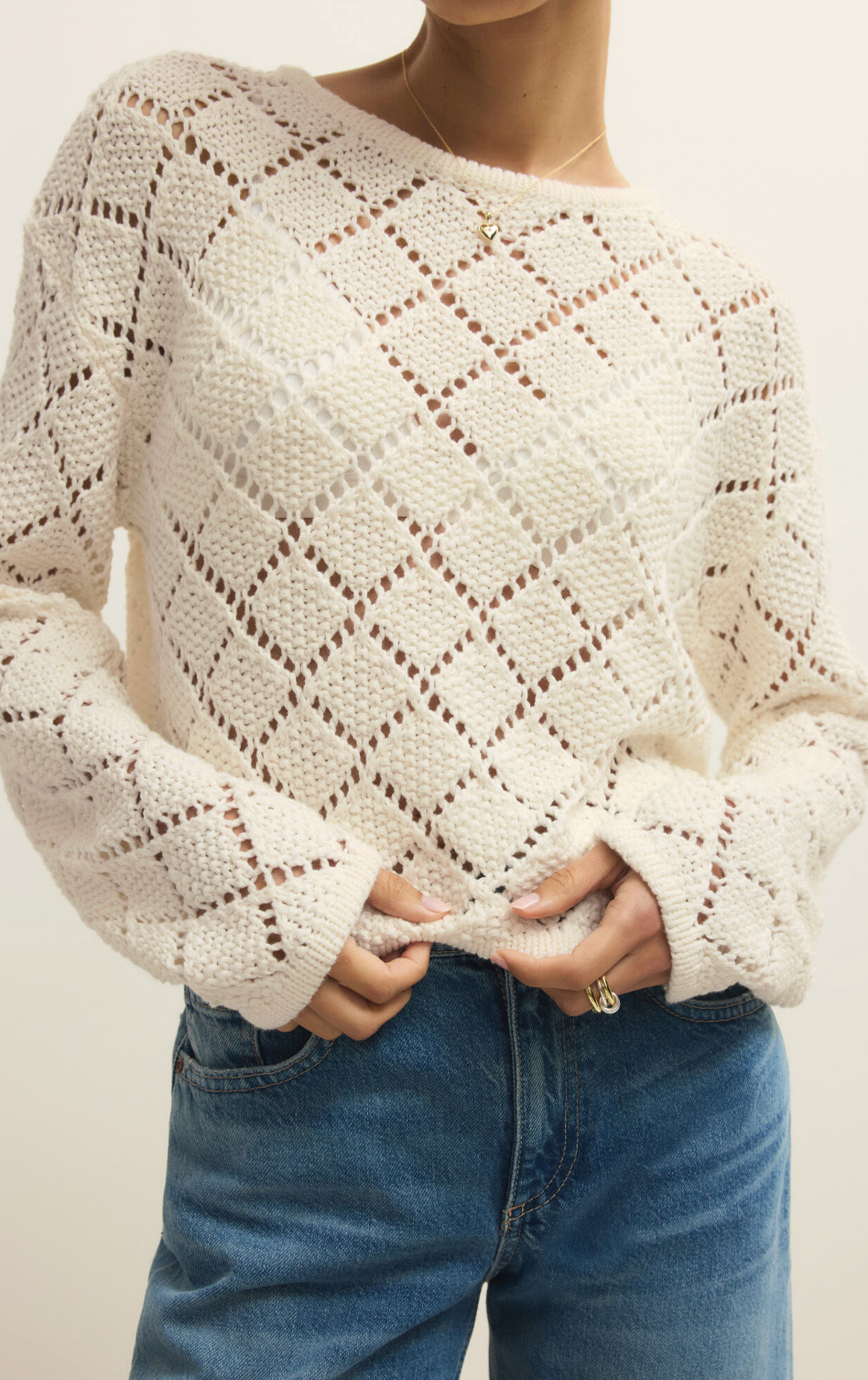 Z SUPPLY HULLEN CROCHET SWEATER – Indigo